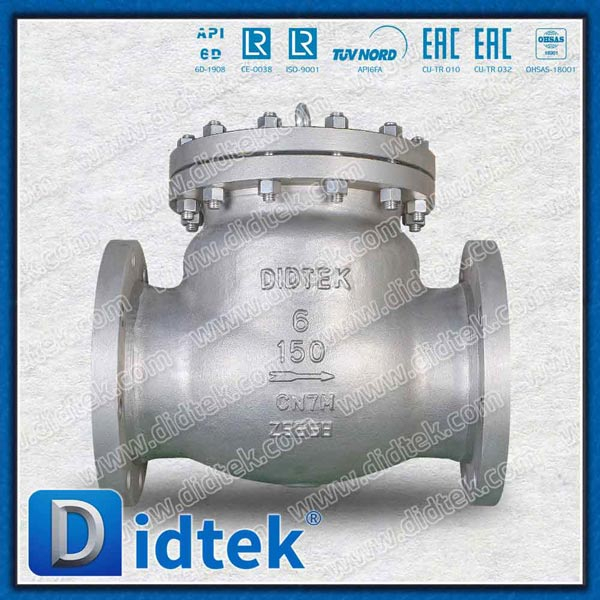 Didtek Industrial 6'' SS Cast Steel Flanged Swing Check Valve - Buy Stainless Steel Swing Check ...
